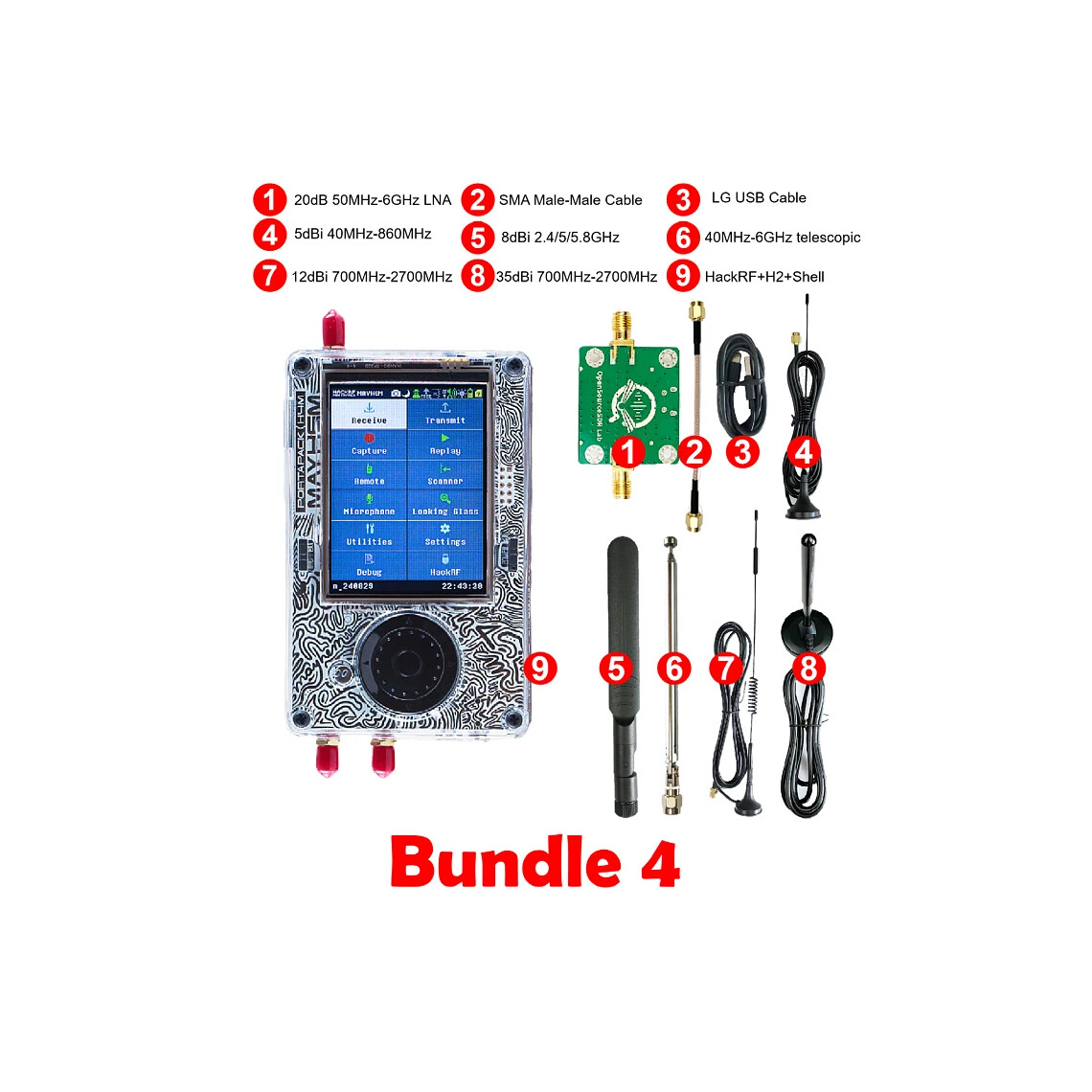New Generation Hackrf One Portapack H4m Mayhem Signature Edition